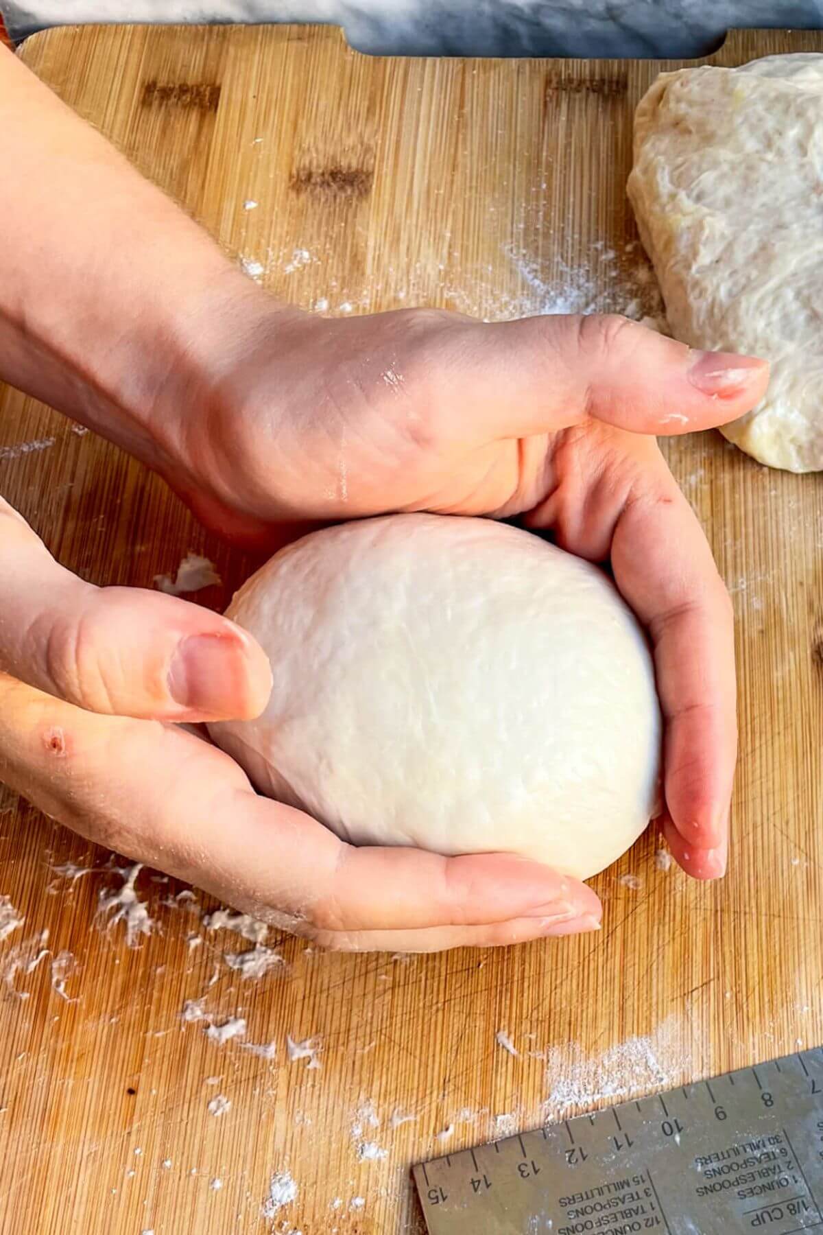 Easy Pizza Dough recipe (Sourdough Style + No Knead) - Dished by Kate