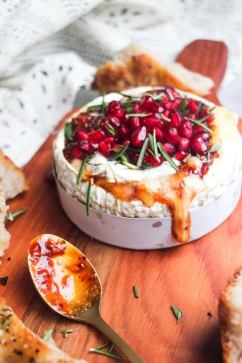 Easy Honey Harissa Baked Camembert - Dished by Kate