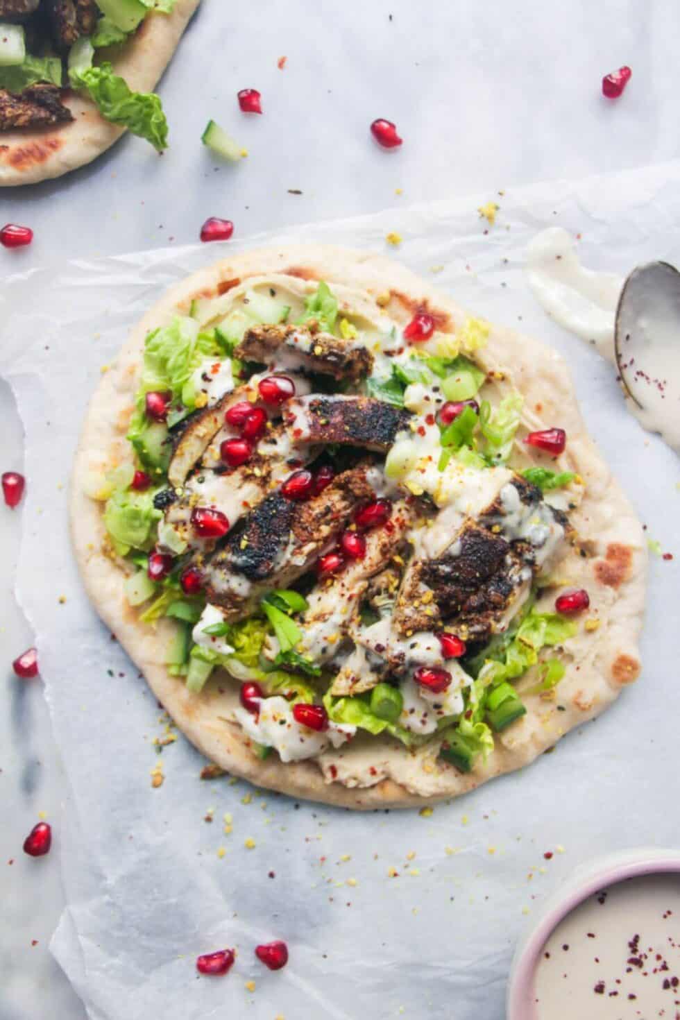 Juicy, Charred Chicken Shawarma Wraps - Dished by Kate