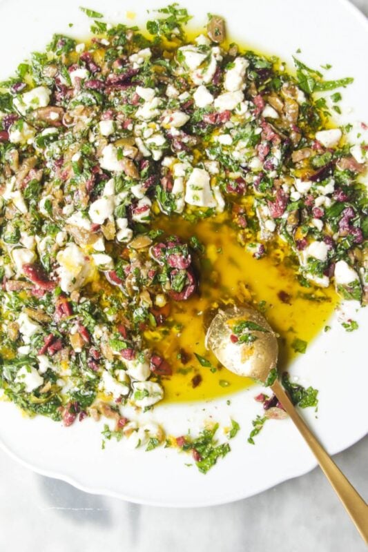 Greek-Inspired Bread Dipping Oil - Dished by Kate