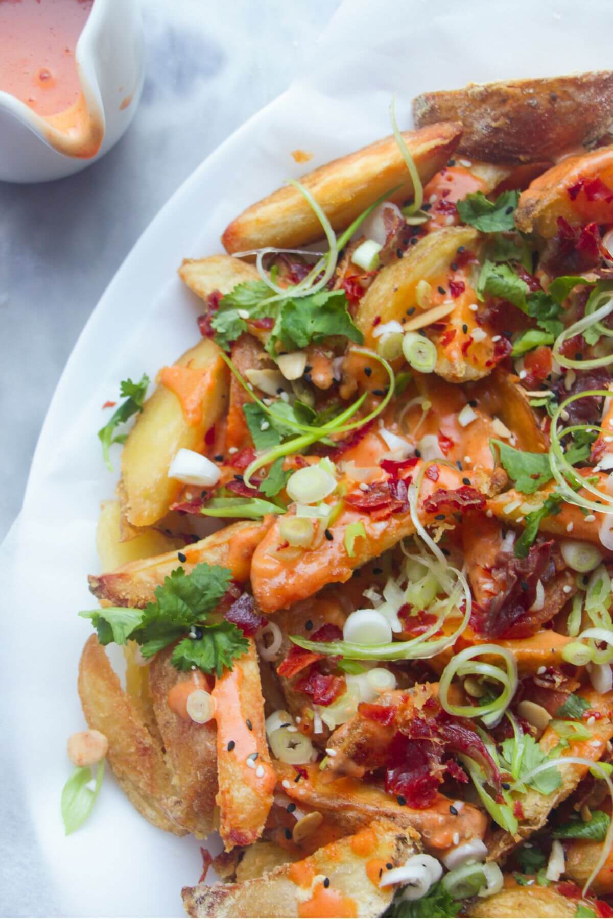 Crispy Spicy Loaded Potato Wedges - Dished by Kate