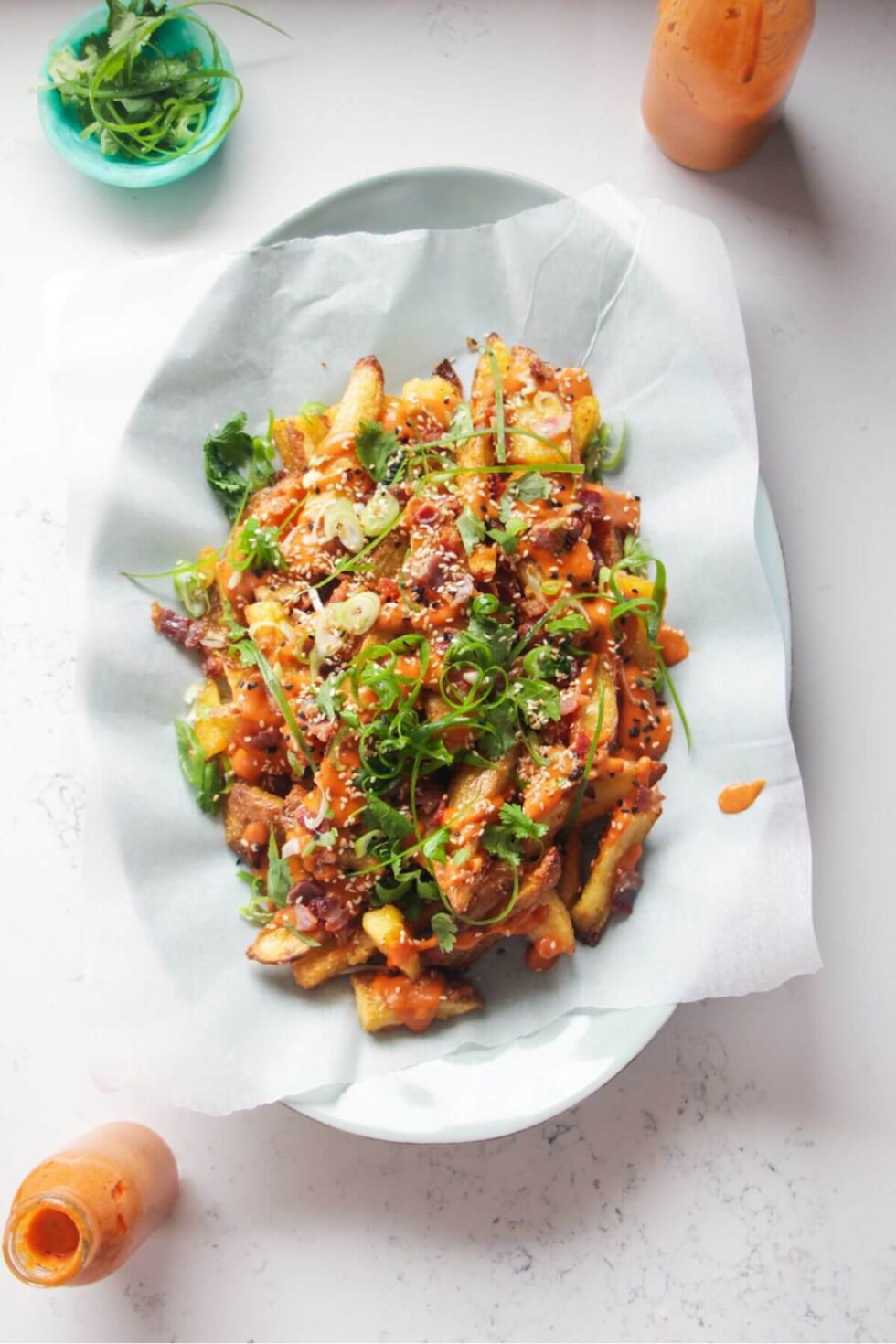 Crispy Spicy Loaded Potato Wedges - Dished by Kate
