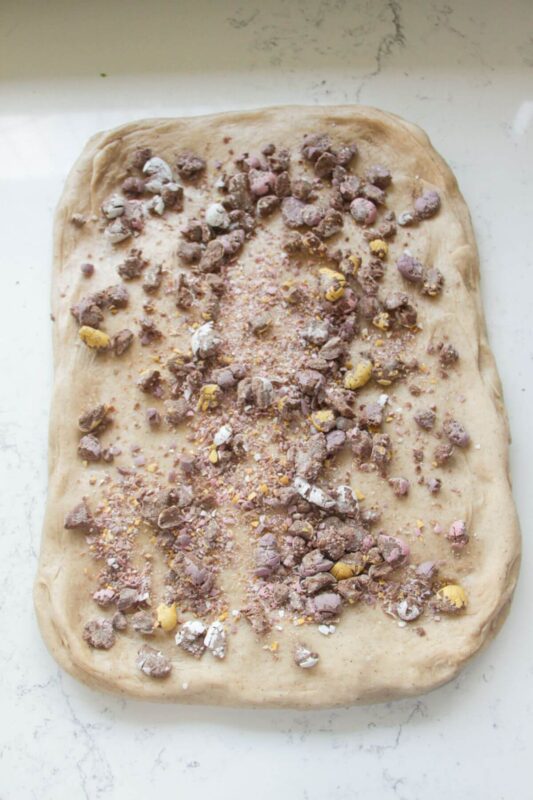Mini Egg Chocolate Hot Cross Buns - Dished by Kate