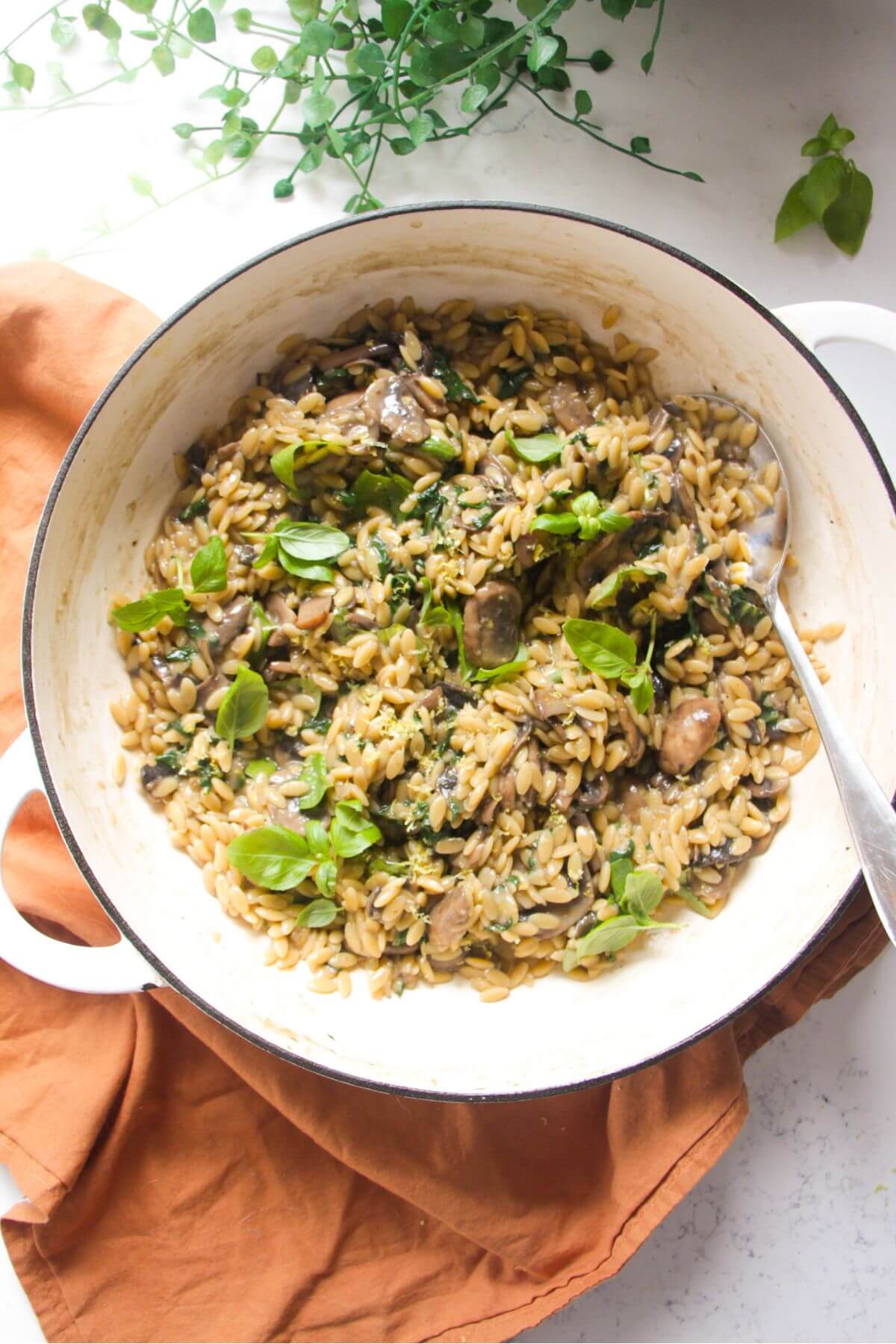 One Pot Mushroom Orzo - Dished by Kate