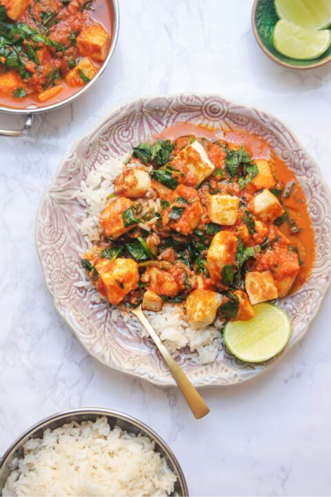 Quick Creamy Halloumi Curry - Dished by Kate