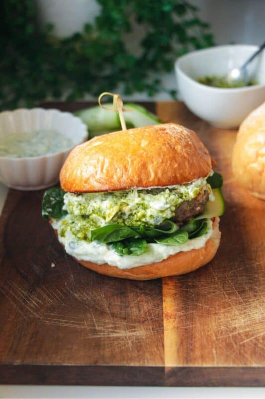 Juicy Greek Style Lamb Burgers - Dished by Kate