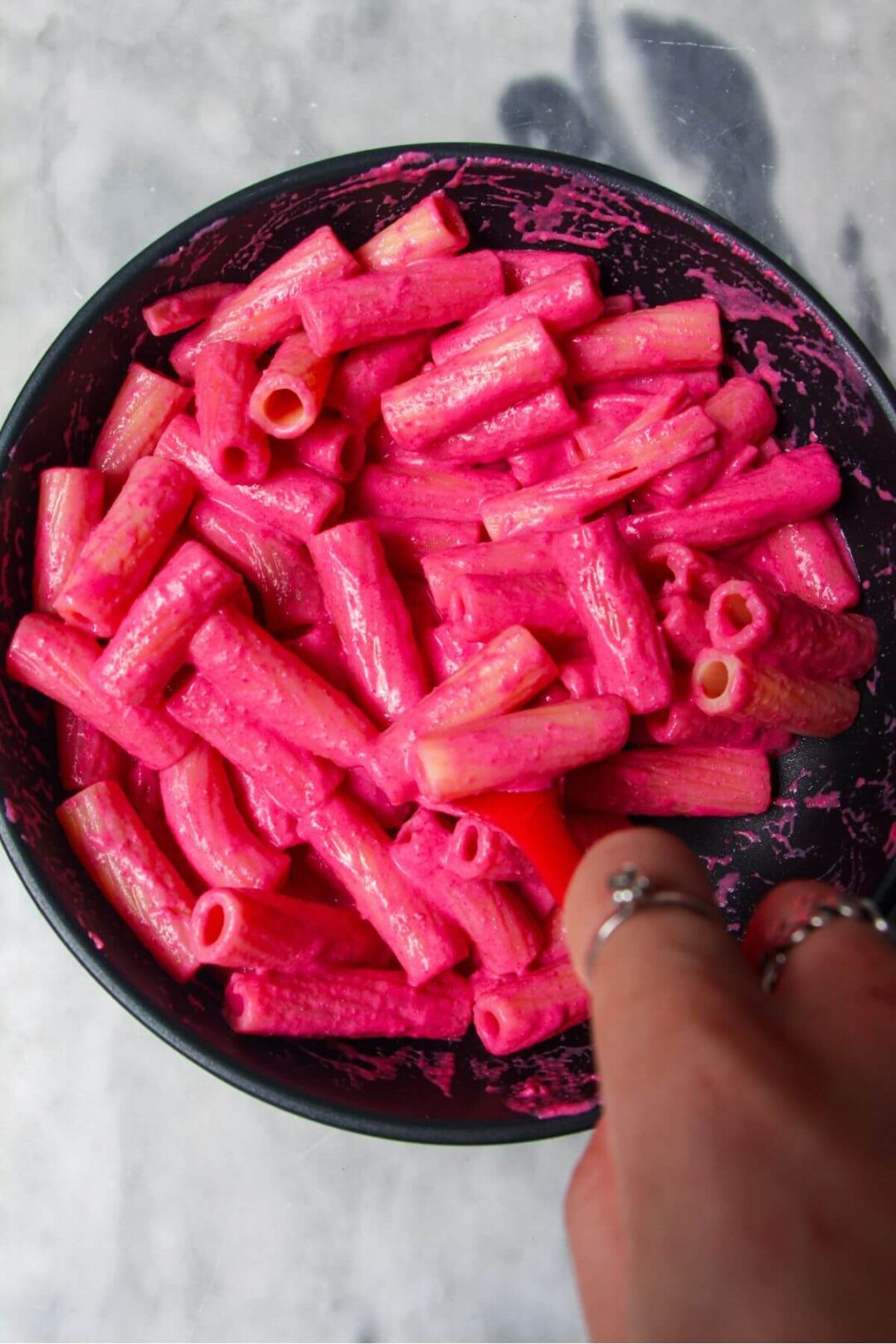 Quick Pink Beet Pasta with Feta - Dished by Kate