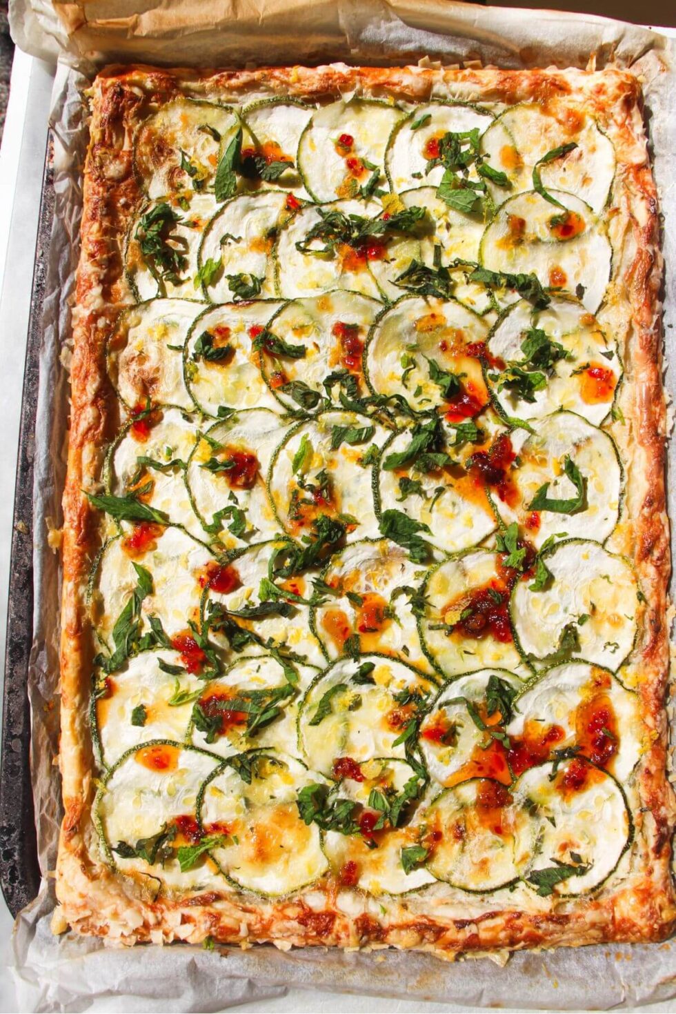 Zucchini Puff Pastry Tart - Dished by Kate