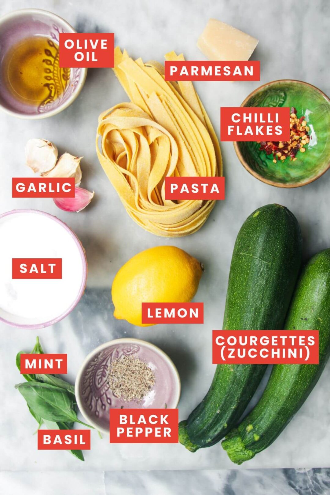 Courgette (Zucchini) and Lemon Pasta - Dished by Kate