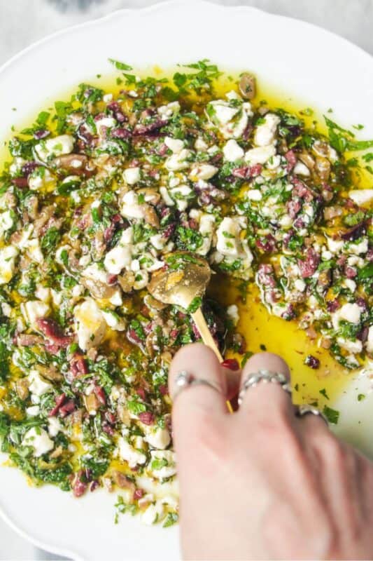 Greek-Inspired Bread Dipping Oil - Dished by Kate