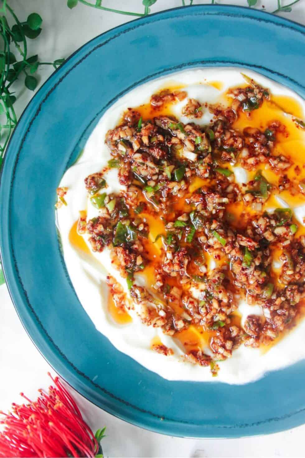 Sizzling Chilli Oil Yogurt Dip - Dished by Kate