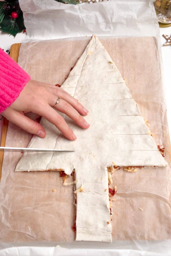 Cheesy Puff Pastry Christmas Tree - Dished by Kate