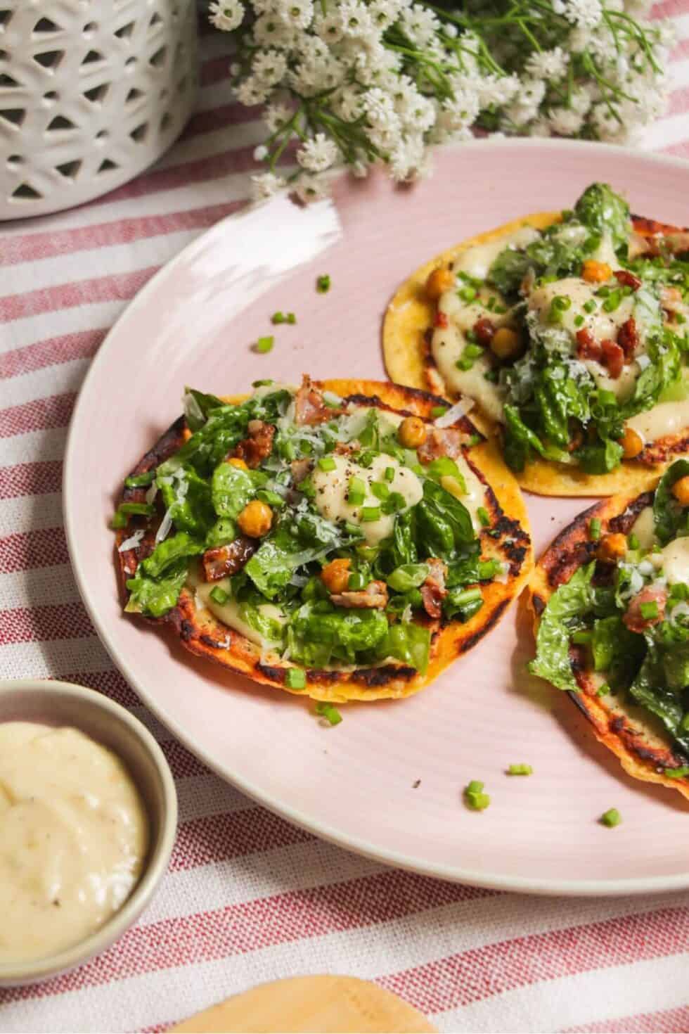 Speedy Smash Chicken Caesar Tacos - Dished by Kate