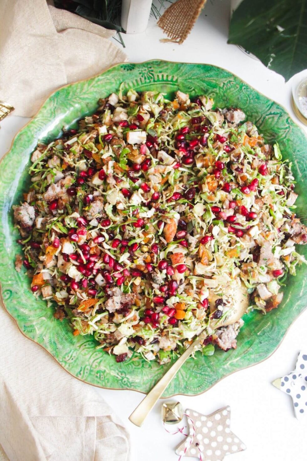 Festive Crispy Rice Salad with Cranberry Dressing - Dished by Kate