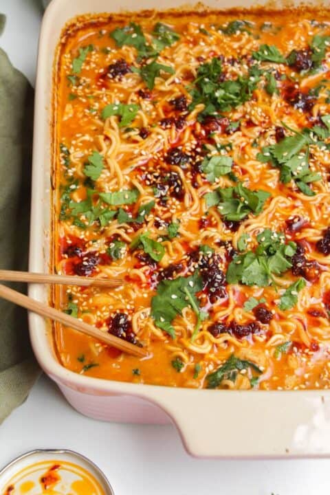 Easy Baked Peanut Satay Ramen (In 30 Minutes) - Dished by Kate